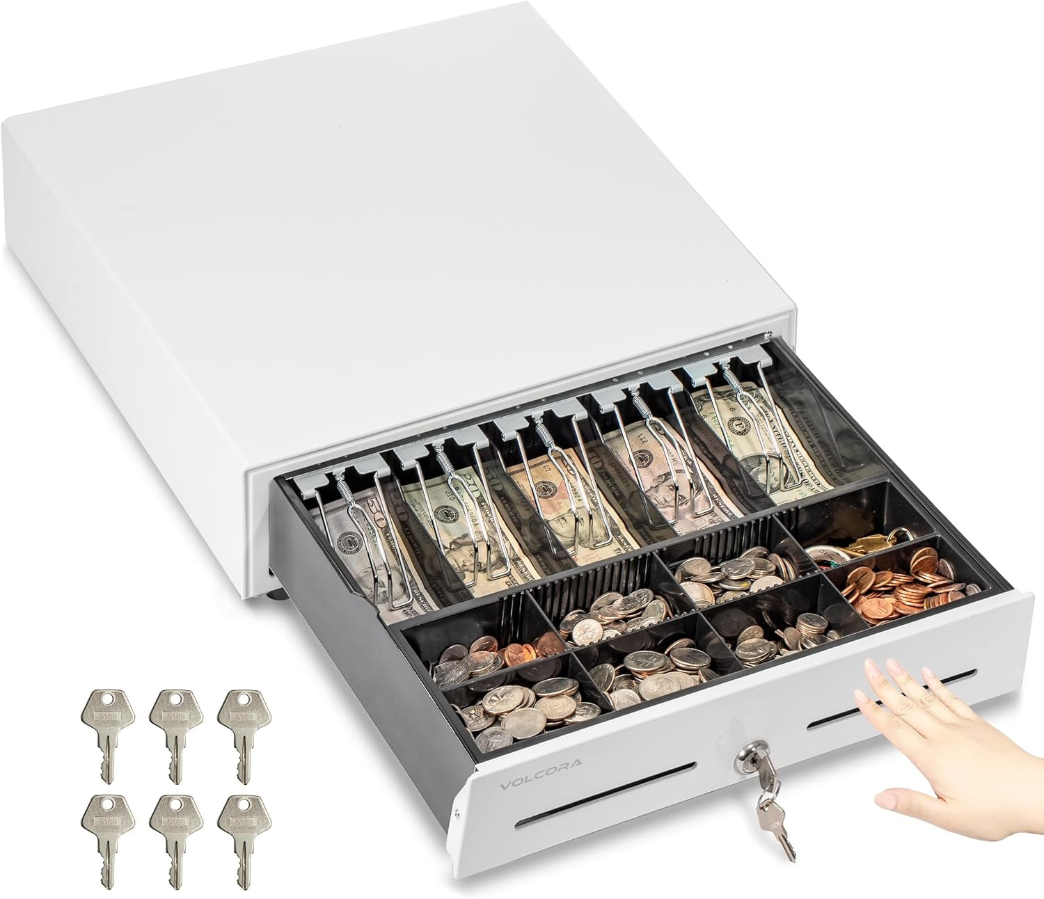 13" Manual Push Open Cash Register Drawer for Point of Sale (POS ...