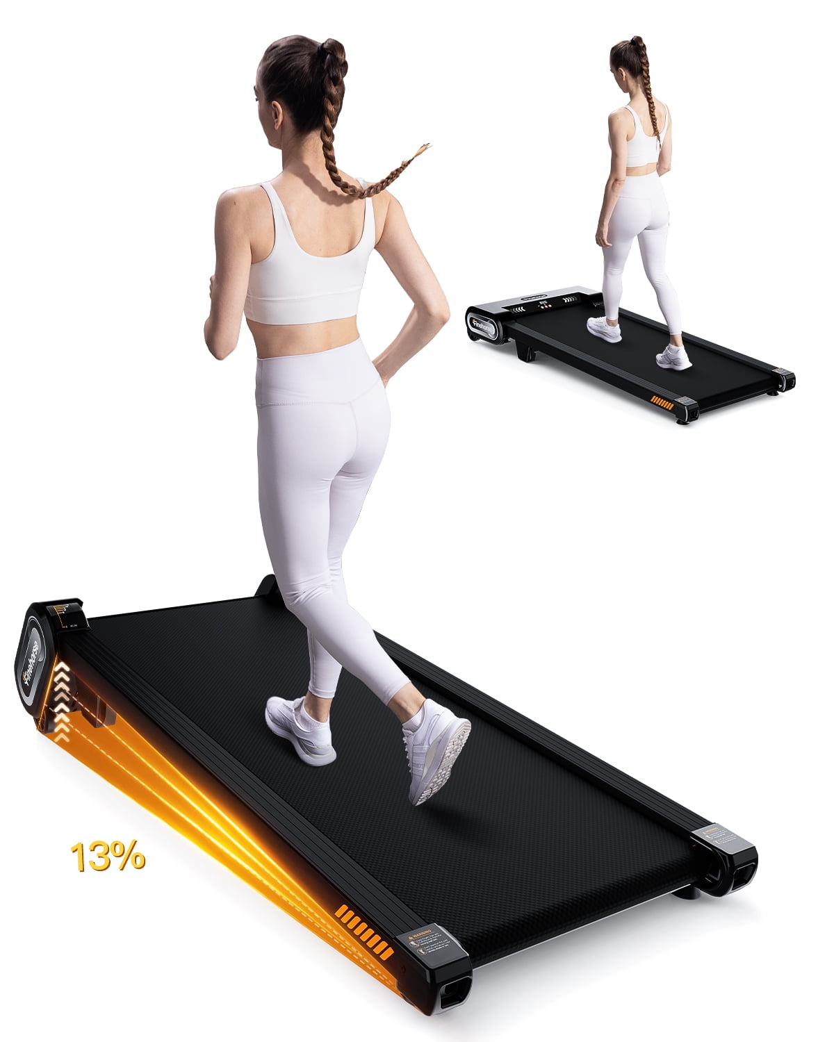 13% Max 6-Level Auto Incline Walking Pad Treadmill - Akluer Under Desk for Efficient Fat Burning ...