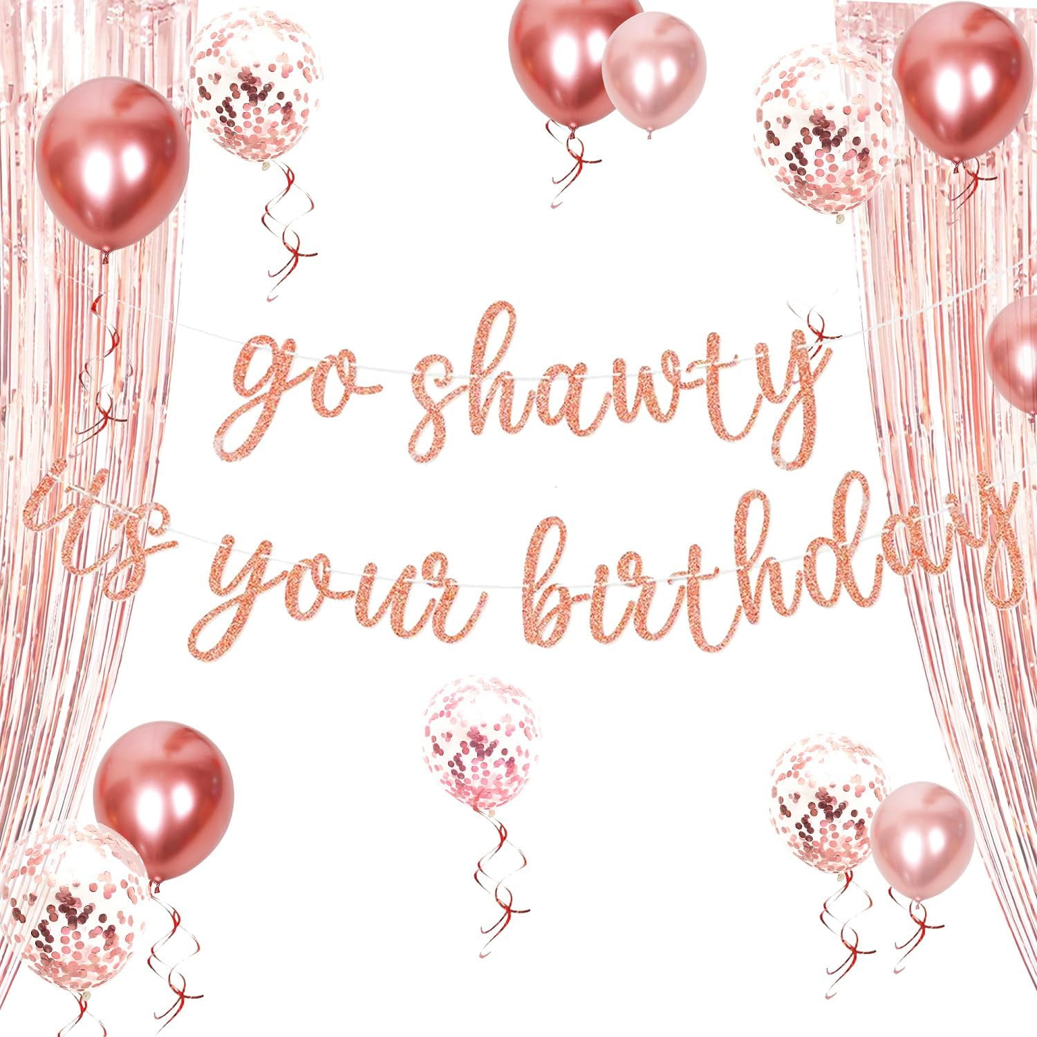 13 PCS Go Shawty It's Your Birthday Banner, Balloons Hip Hop Birthday Party Decorations Supplies ...