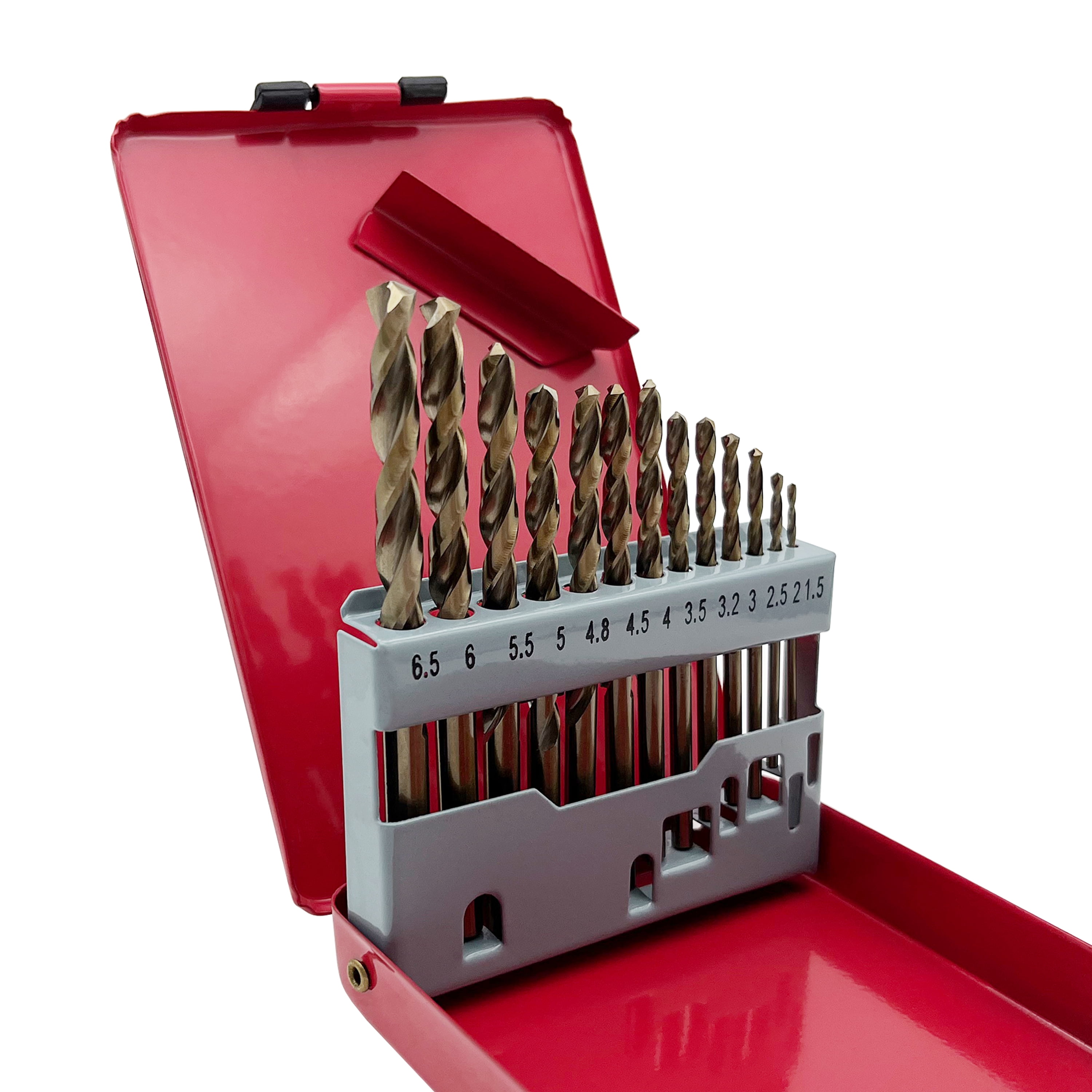 13 PCS HSS M35 Cobalt Twist Drill Bit, High Speed Steel Shank Drill ...