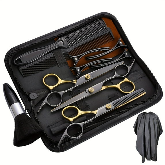 13 PCS Hair Cutting Scissors Kit, Professional Barber Shears Set With ...