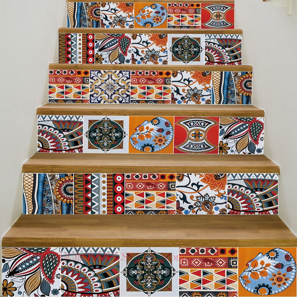 13 PCS Landscape Staircase Upholstery Stairway Decal Stickers Self ...