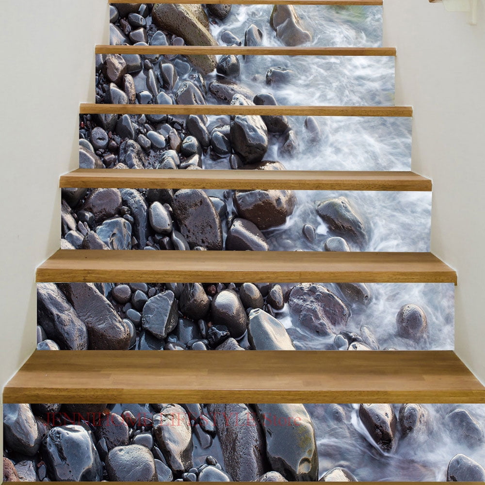 13 PCS Landscape Staircase Upholstery Stairway Decal Stickers Self-Adhesive Vinyl Riser Stair ...