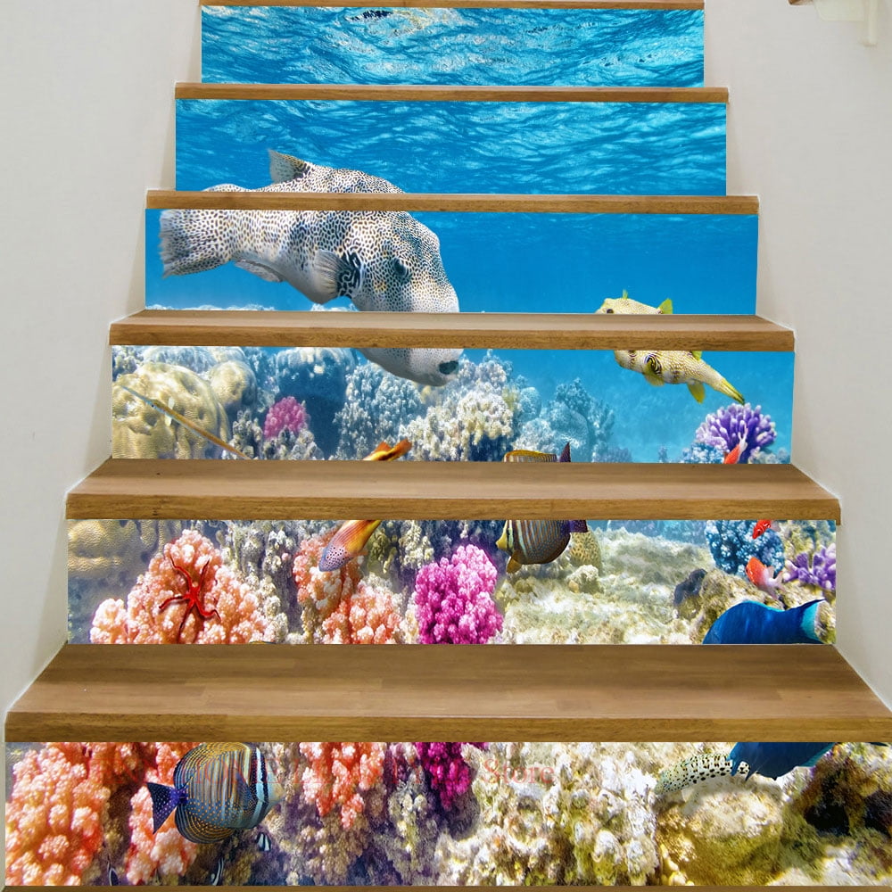 13 PCS Landscape Staircase Upholstery Stairway Decal Stickers Self ...