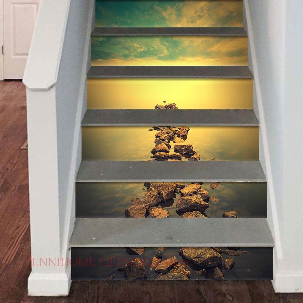 13 PCS Landscape Staircase Upholstery Stairway Decal Stickers Self ...