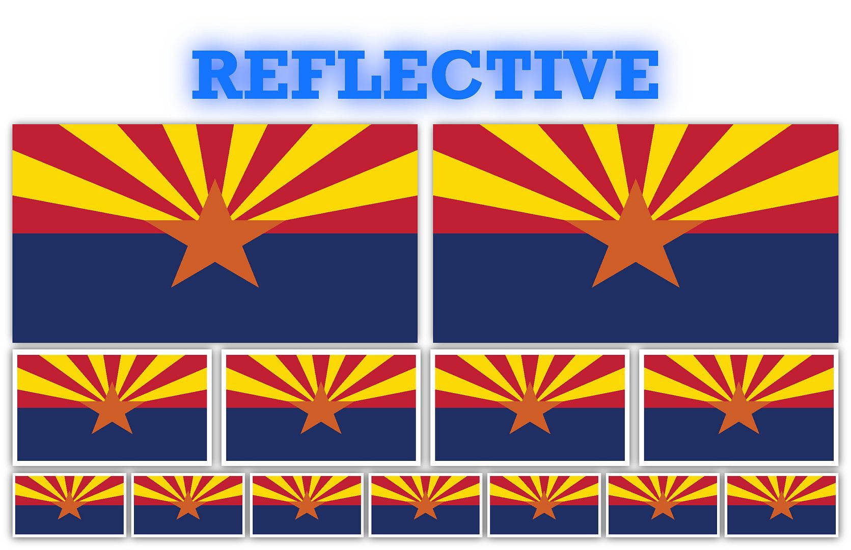 13 Pack Arizona Flags | (x2) 4x2 inch, (x4) 2x1 inch, (x7) 1x.5 inch ...