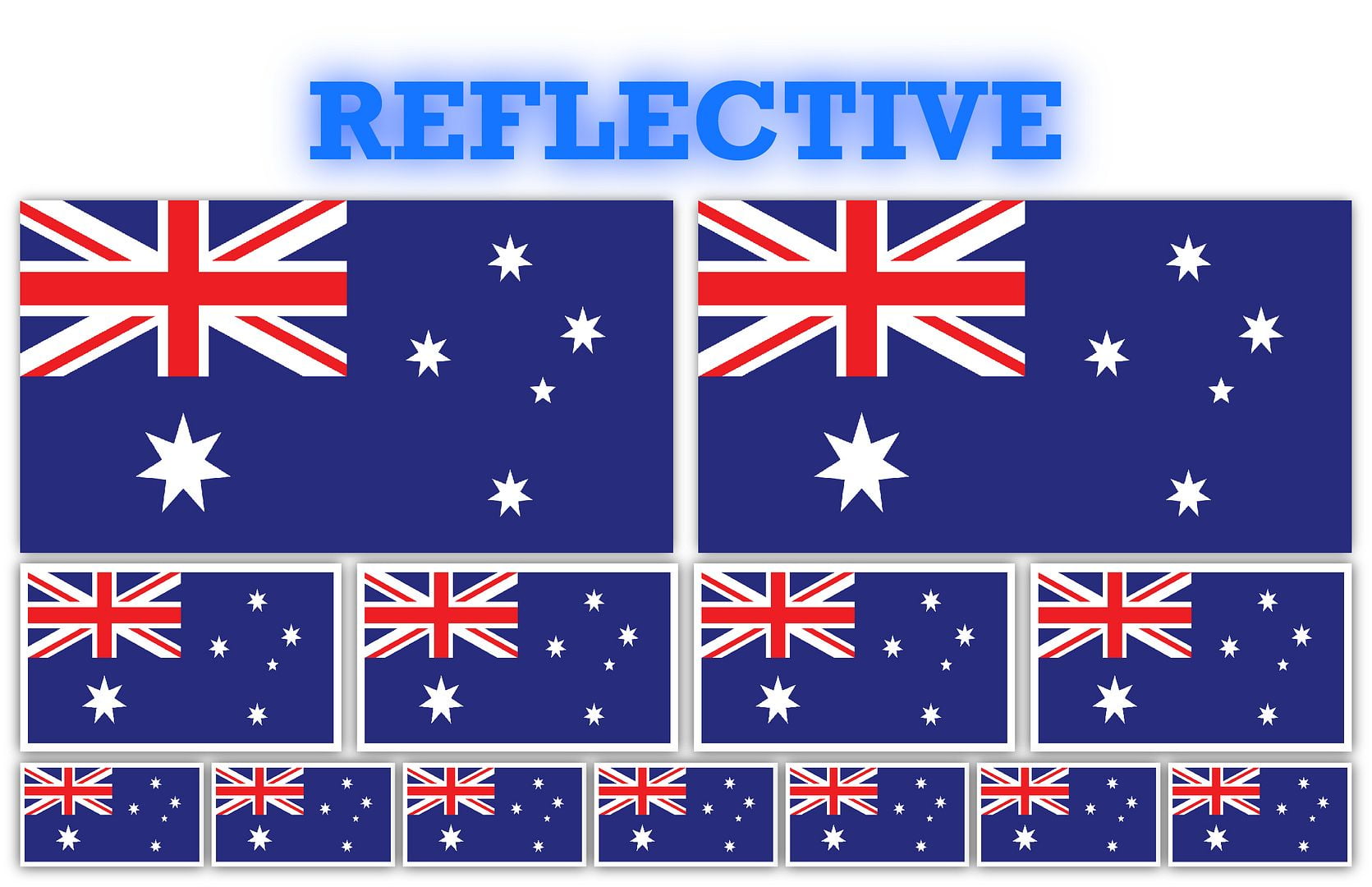 13 Pack Australia Flags | (x2) 4x2 inch, (x4) 2x1 inch, (x7) 1x.5 inch ...