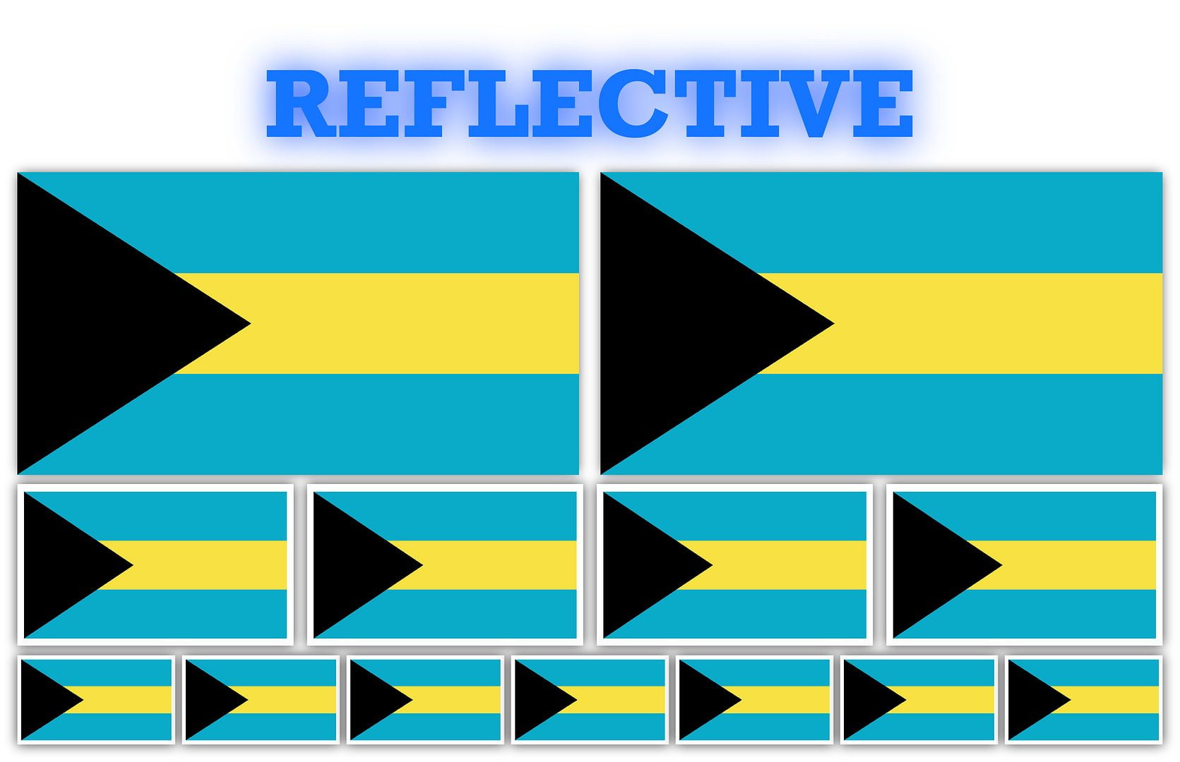 13 Pack Bahamas Flags | (x2) 4x2 inch, (x4) 2x1 inch, (x7) 1x.5 inch ...