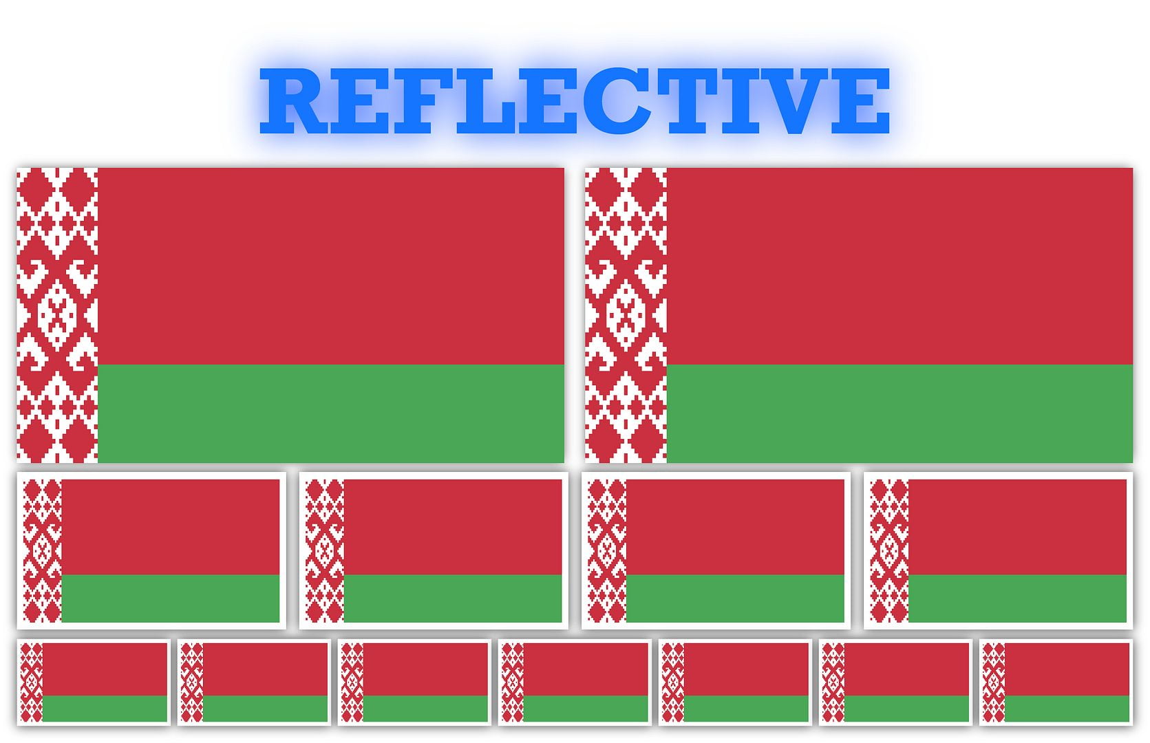 13 Pack Belarus Flags | (x2) 4x2 inch, (x4) 2x1 inch, (x7) 1x.5 inch ...