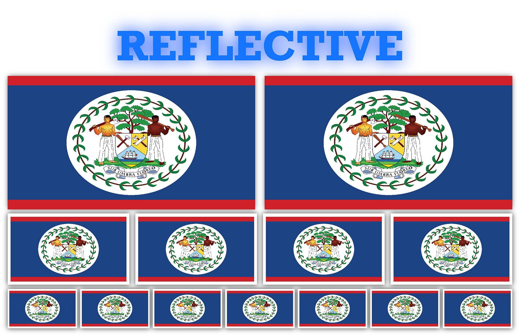 13 Pack Belize Flags | (x2) 4x2 inch, (x4) 2x1 inch, (x7) 1x.5 inch ...
