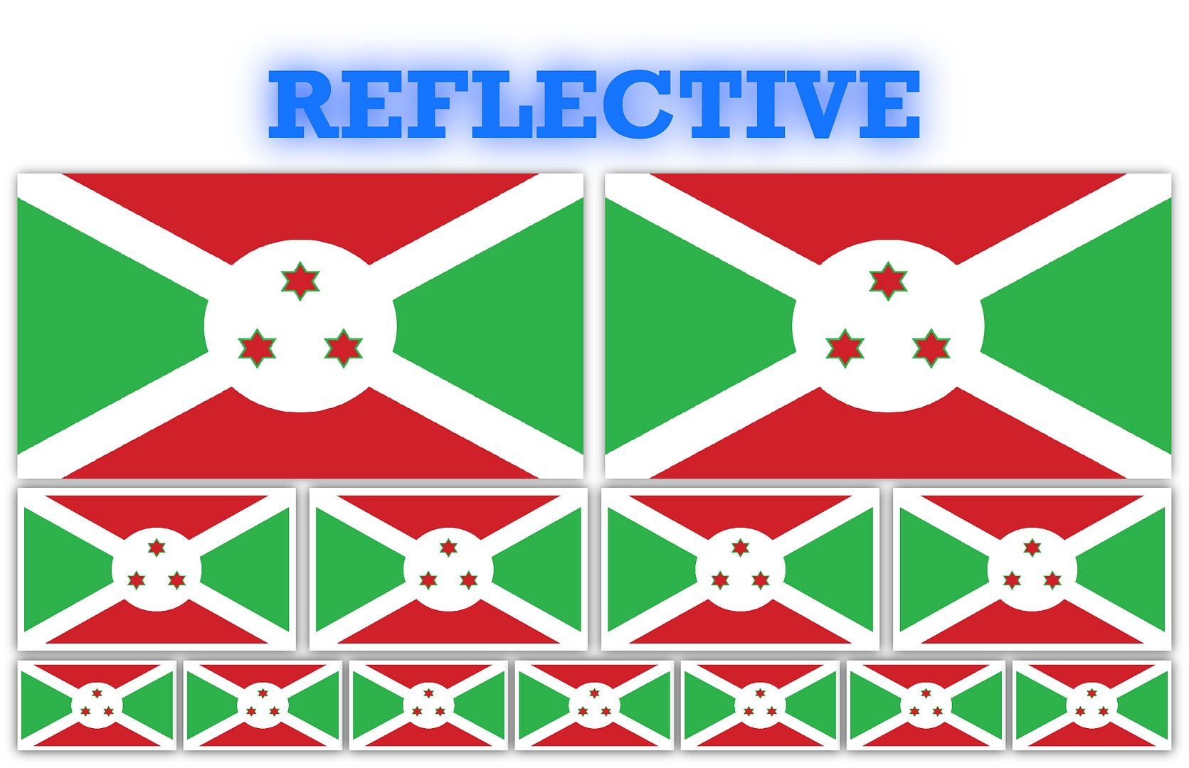 13 Pack Burundi Flags | (x2) 4x2 inch, (x4) 2x1 inch, (x7) 1x.5 inch ...