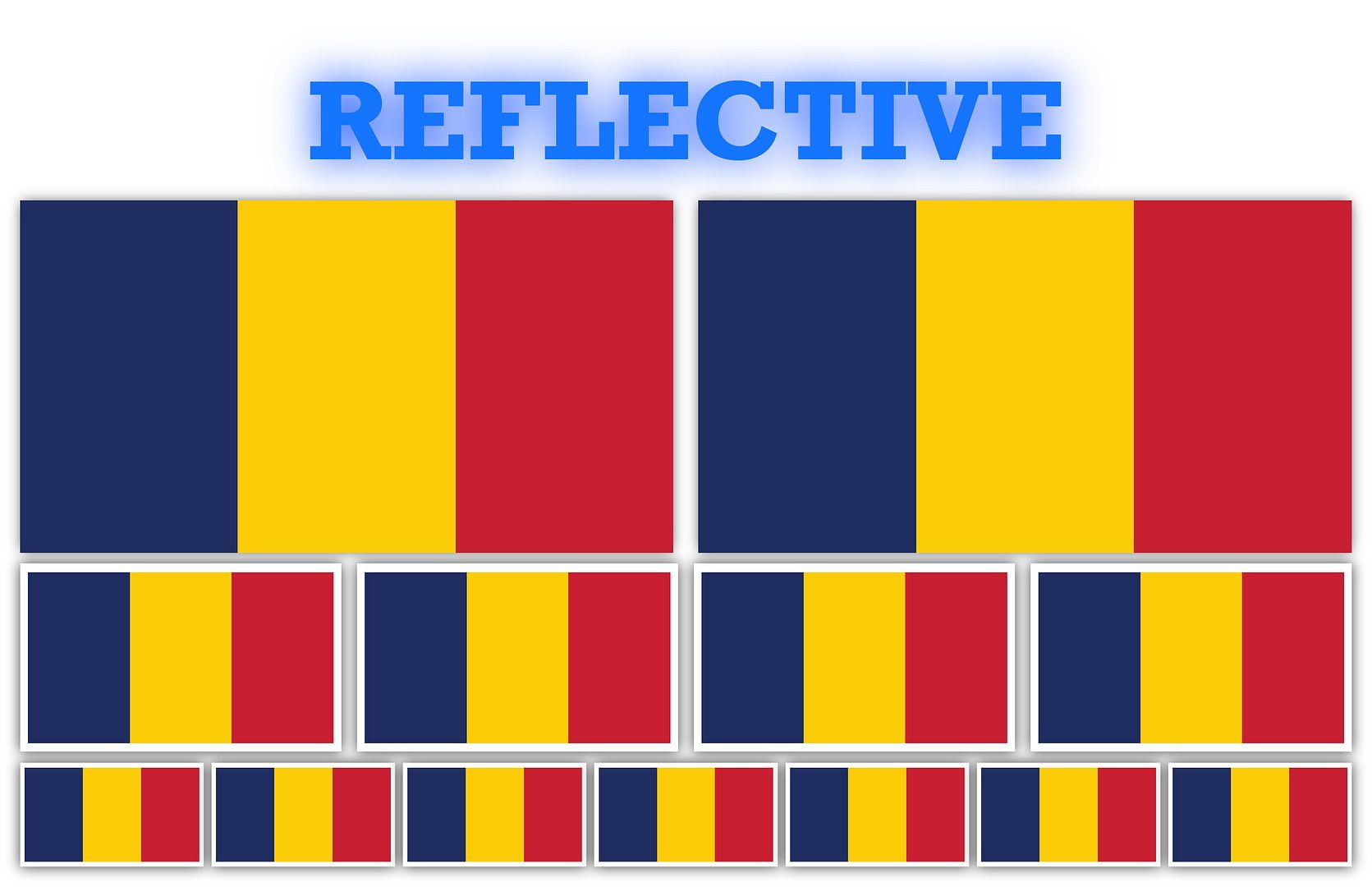 13 Pack Chad Flags | (x2) 4x2 inch, (x4) 2x1 inch, (x7) 1x.5 inch flag ...