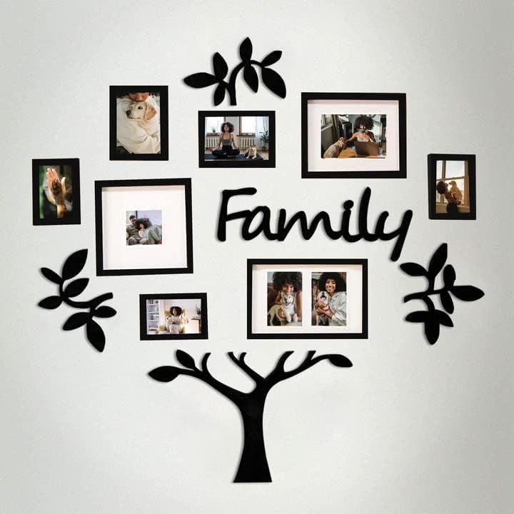 13 Pack Family Tree Photo Frame Collection with Lvory Mat Set- Photo ...