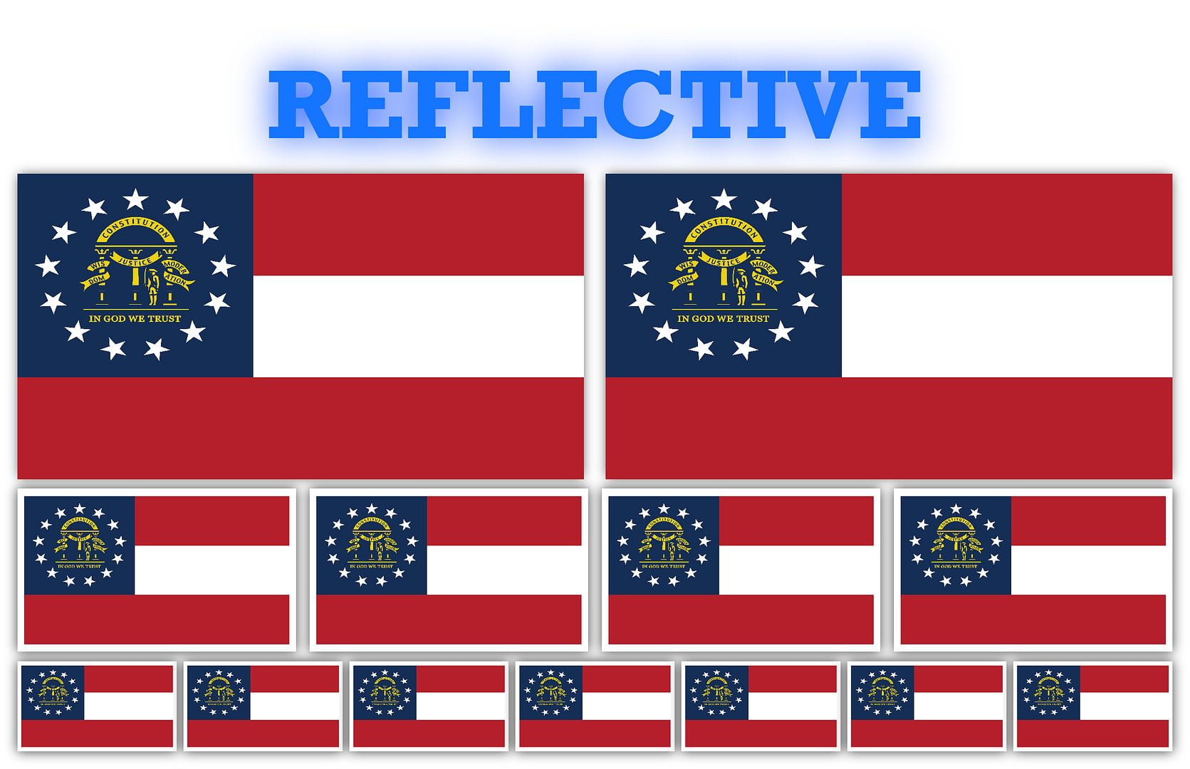 13 Pack Georgia State Flags | (x2) 4x2 inch, (x4) 2x1 inch, (x7) 1x.5 ...