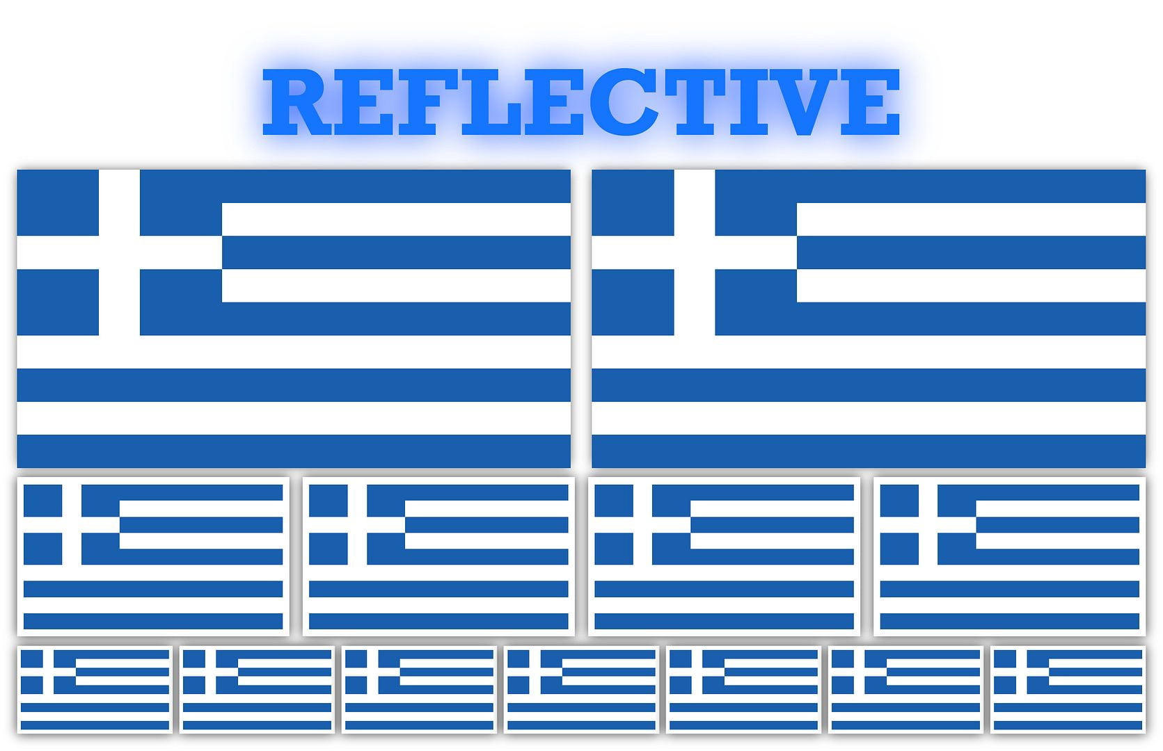 13 Pack Greece Flags | (x2) 4x2 inch, (x4) 2x1 inch, (x7) 1x.5 inch ...