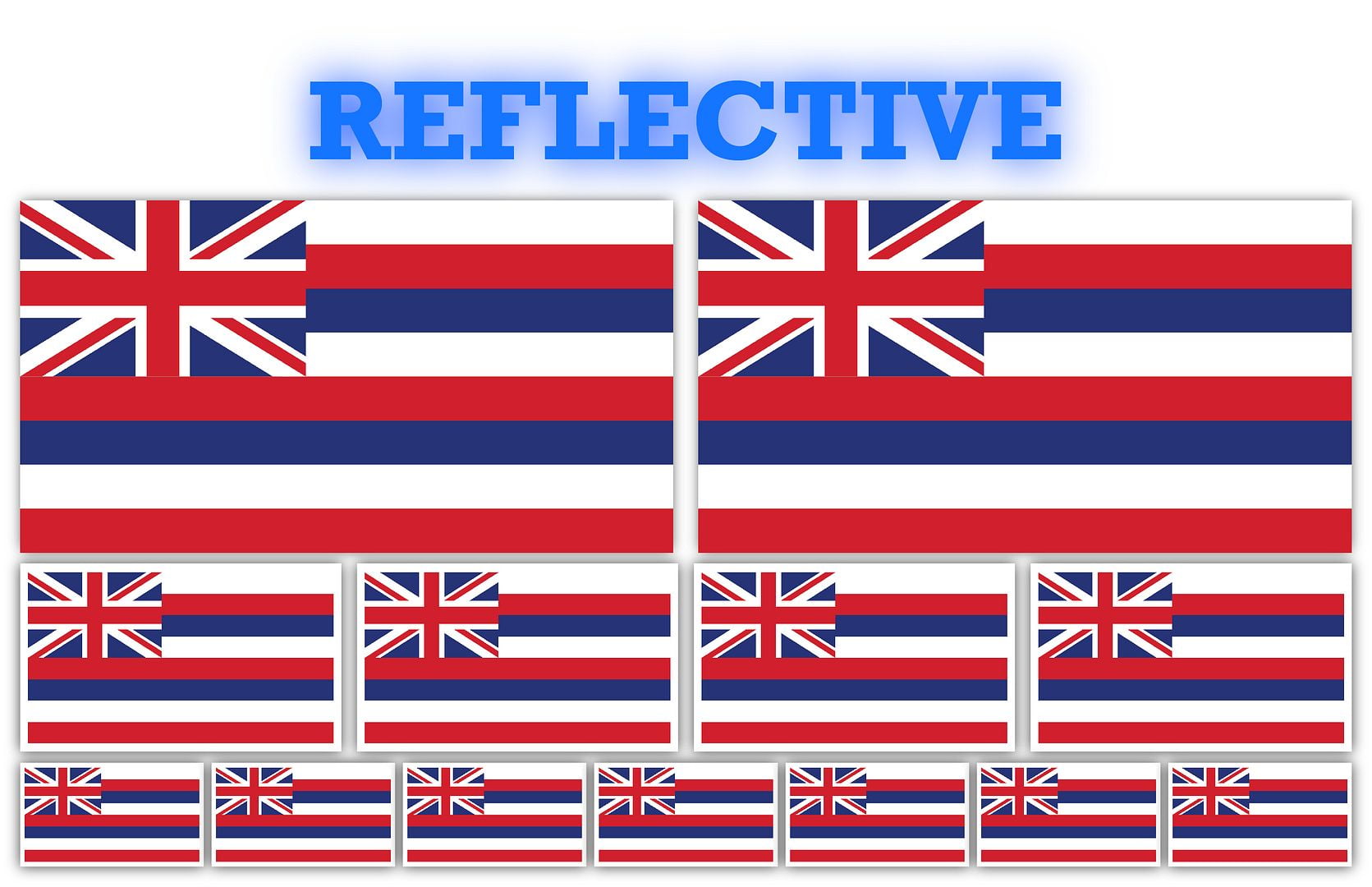 13 Pack Hawaii Flags | (x2) 4x2 inch, (x4) 2x1 inch, (x7) 1x.5 inch ...