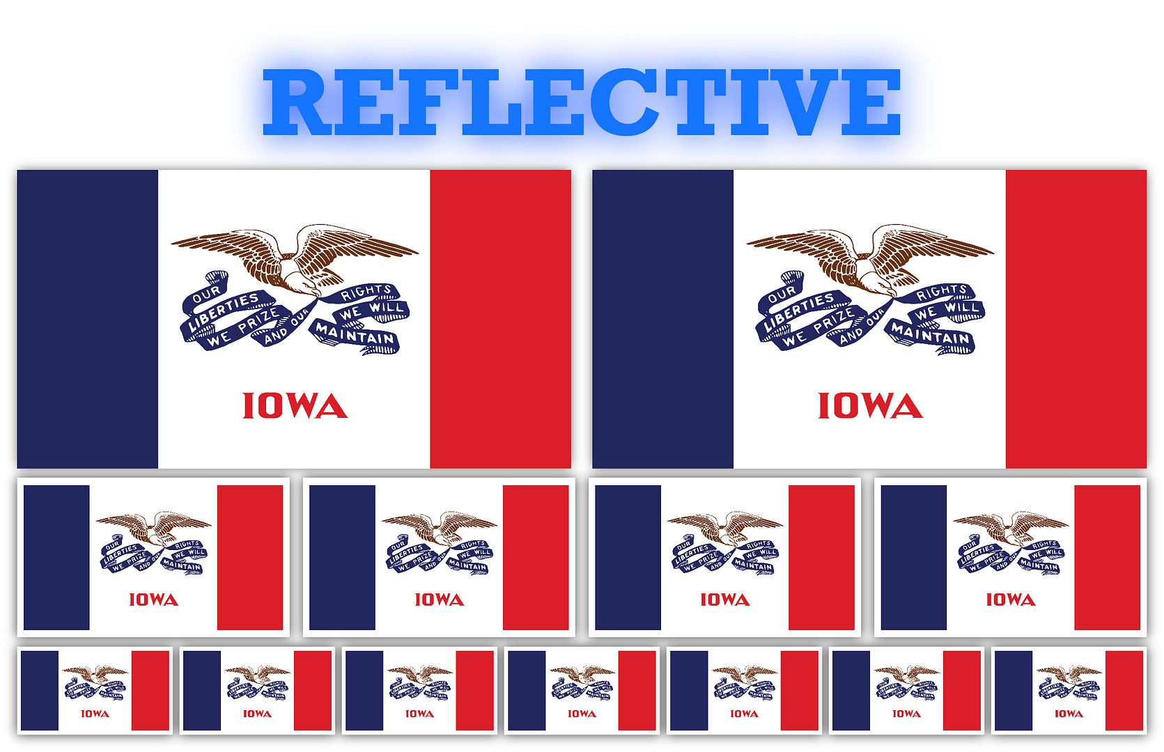 13 Pack Iowa Flags | (x2) 4x2 inch, (x4) 2x1 inch, (x7) 1x.5 inch flag ...