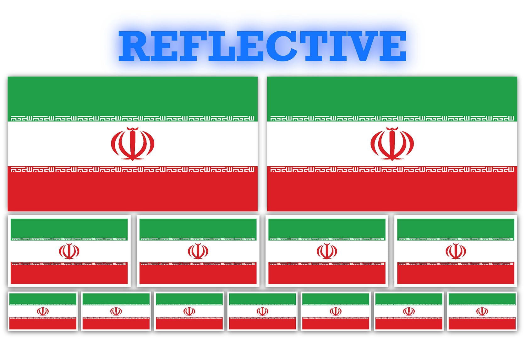 13 Pack Iran Flags | (x2) 4x2 inch, (x4) 2x1 inch, (x7) 1x.5 inch flag ...