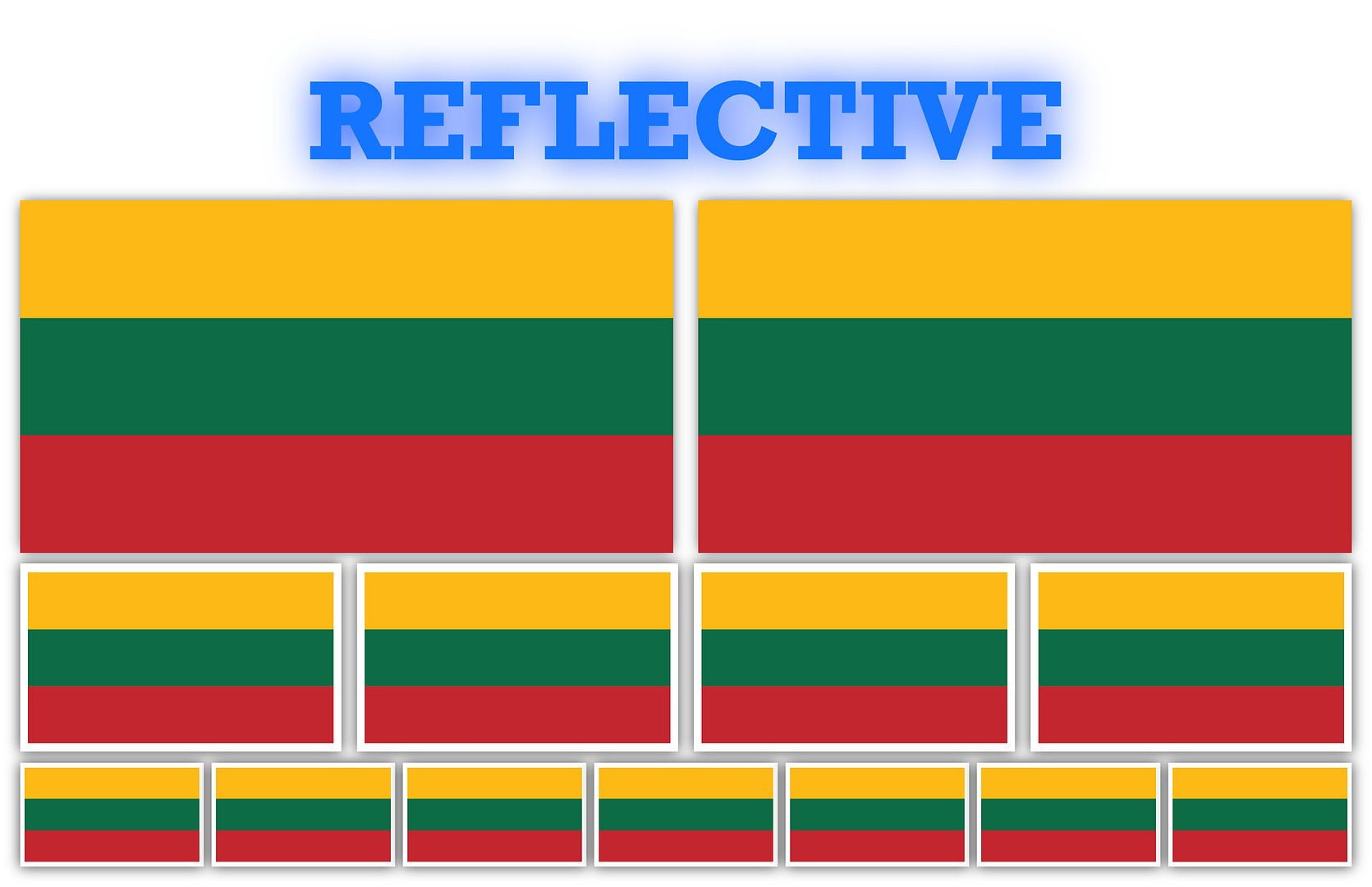 13 Pack Lithuania Flags | (x2) 4x2 inch, (x4) 2x1 inch, (x7) 1x.5 inch ...