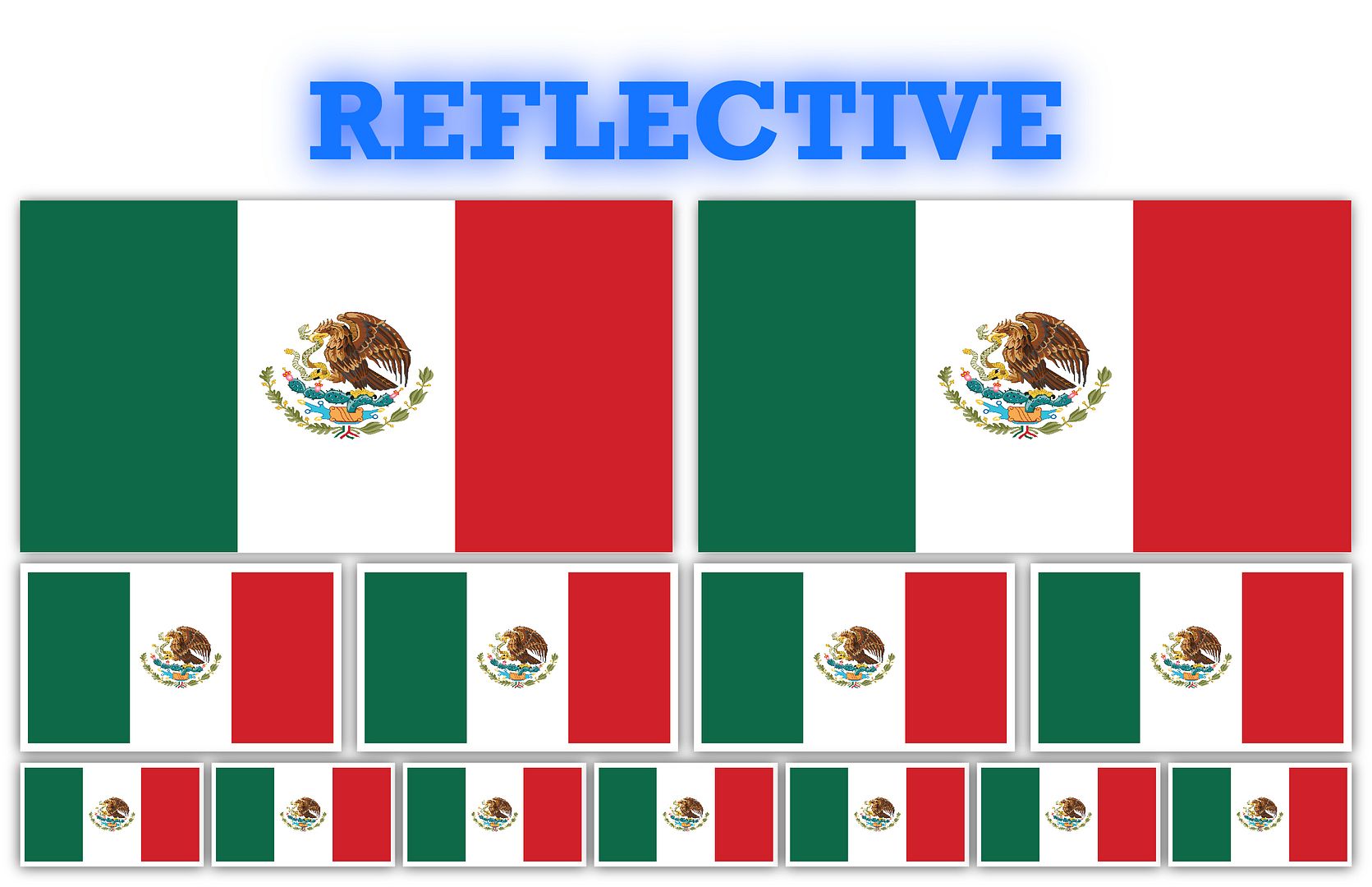 13 Pack Mexico Flags | (x2) 4x2 inch, (x4) 2x1 inch, (x7) 1x.5 inch ...
