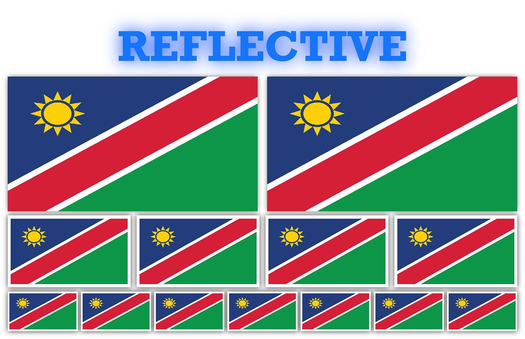 13 Pack Namibia Flags | (x2) 4x2 inch, (x4) 2x1 inch, (x7) 1x.5 inch ...