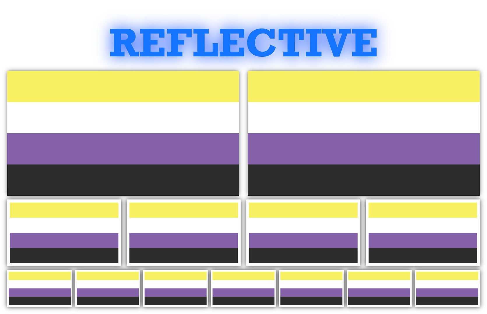 13 Pack Non-Binary Pride Flags | (x2) 4x2 inch, (x4) 2x1 inch, (x7) 1x ...