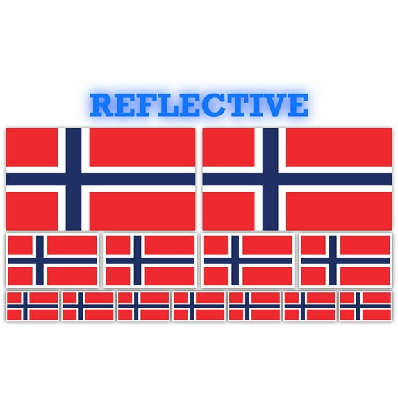 13 Pack Norway Flags | (x2) 4x2 inch, (x4) 2x1 inch, (x7) 1x.5 inch ...