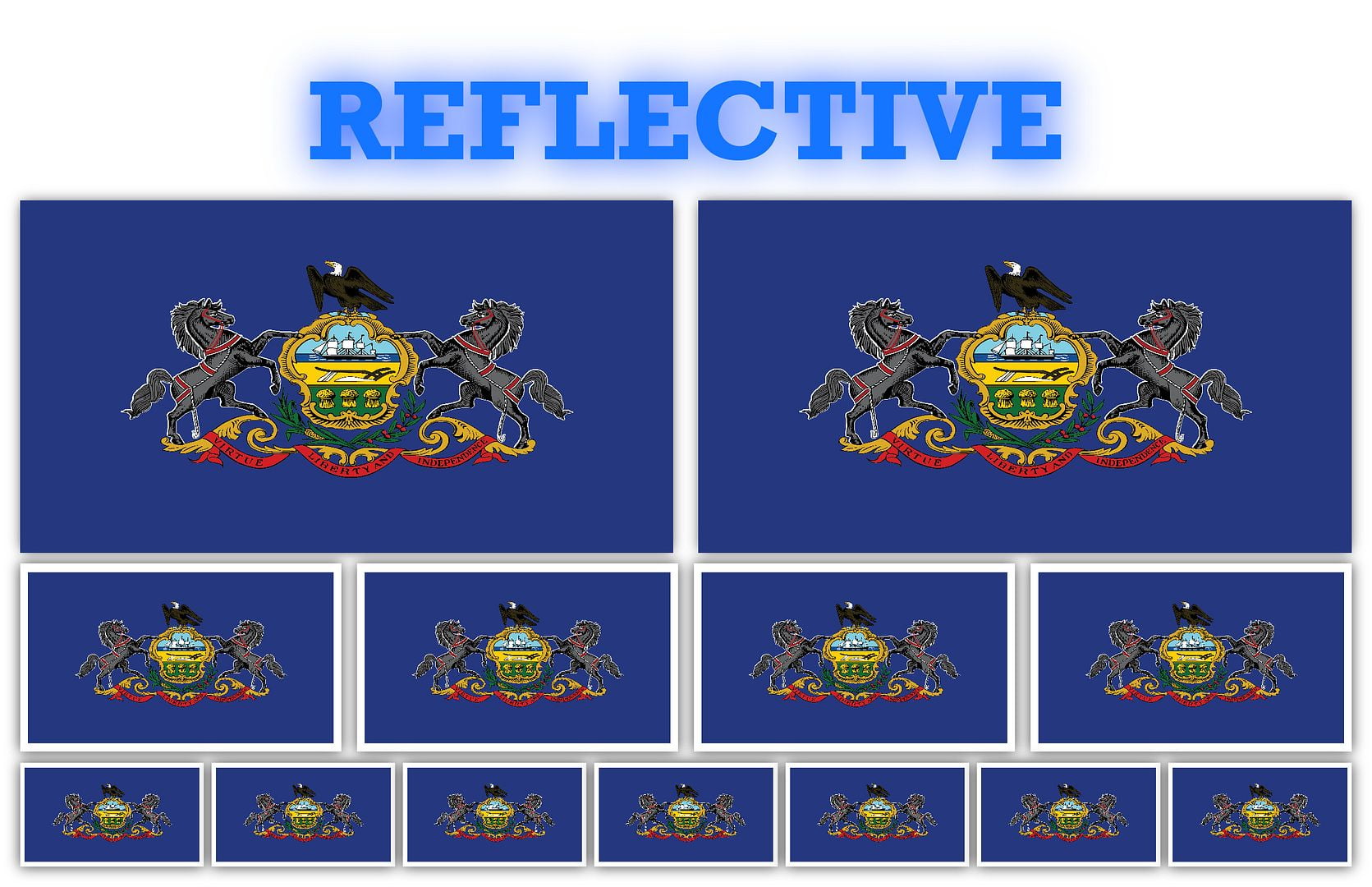 13 Pack Pennsylvania Flags | (x2) 4x2 inch, (x4) 2x1 inch, (x7) 1x.5 ...