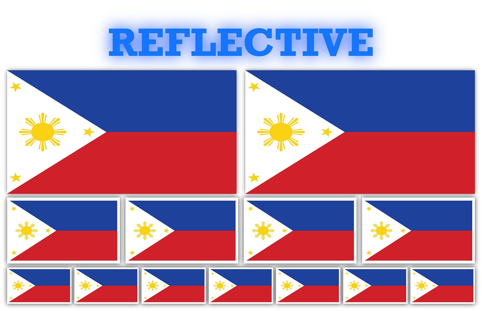 13 Pack Philippines Flags | (x2) 4x2 inch, (x4) 2x1 inch, (x7) 1x.5 ...