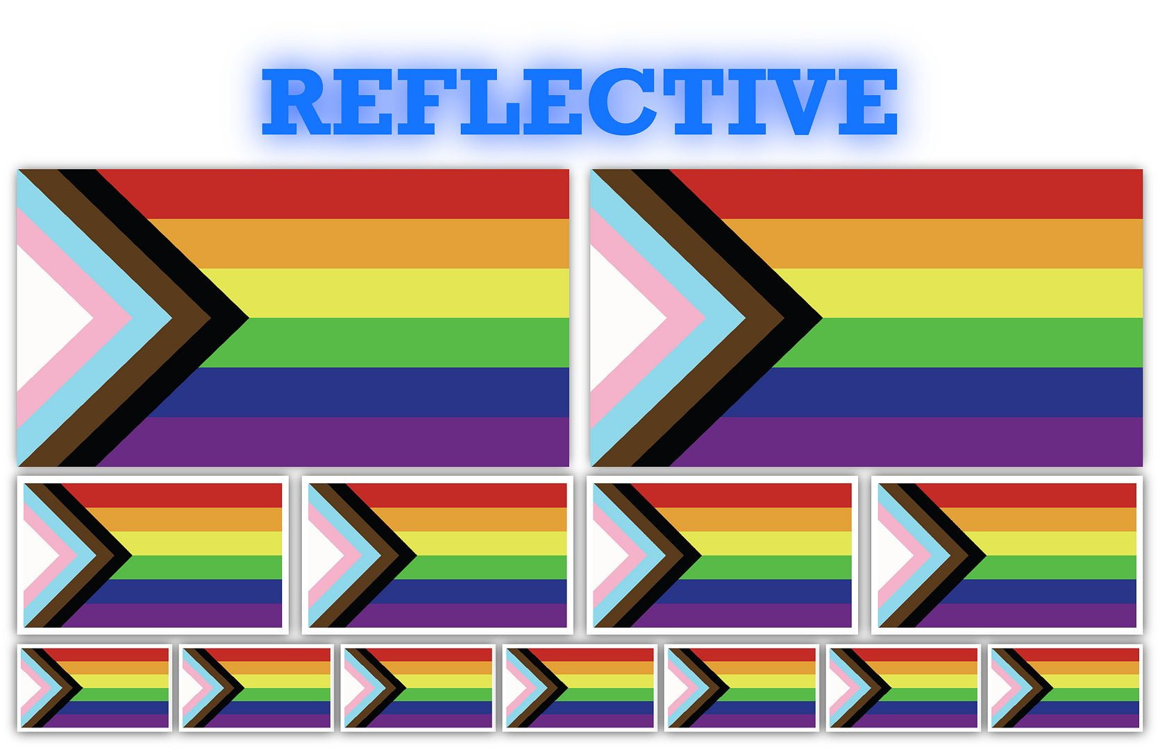 13 Pack Progress Pride Flags | (x2) 4x2 inch, (x4) 2x1 inch, (x7) 1x.5 ...