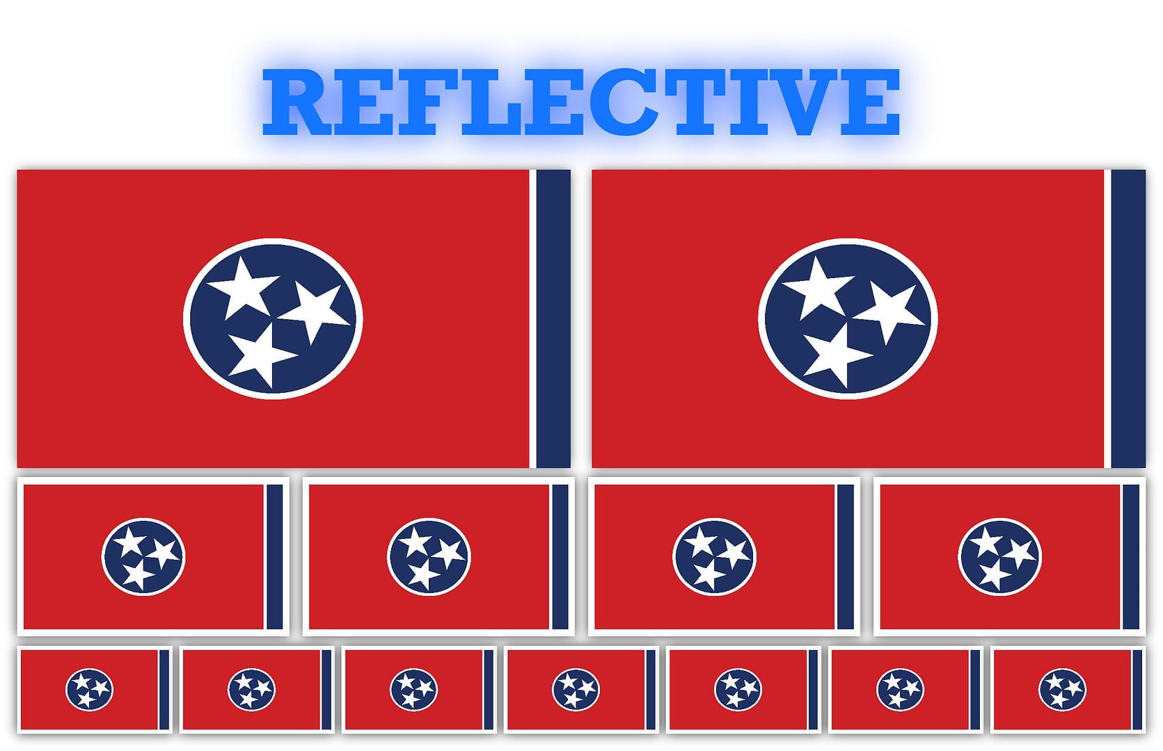 13 Pack Tennessee Flags | (x2) 4x2 inch, (x4) 2x1 inch, (x7) 1x.5 inch ...