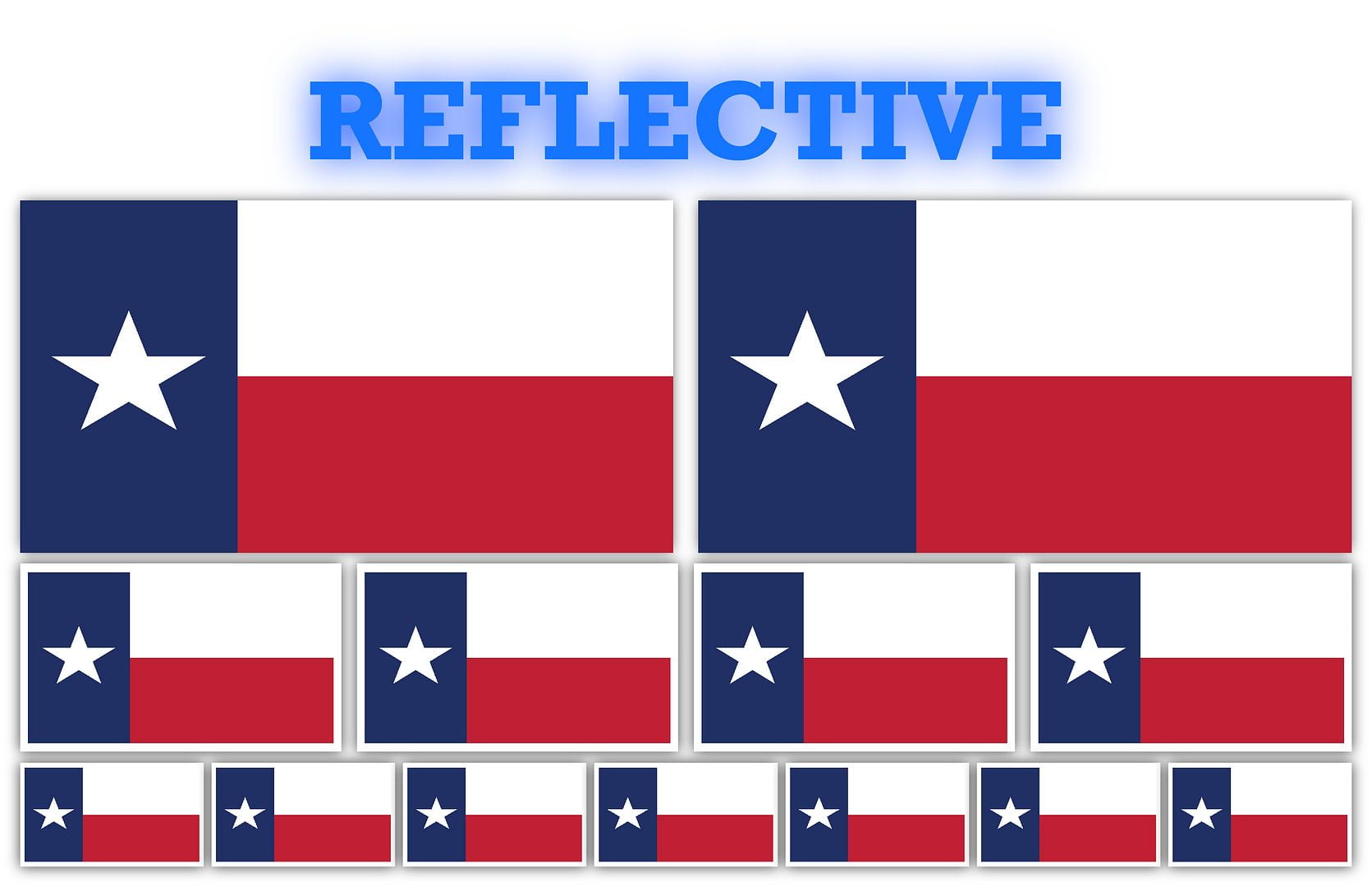 13 Pack Texas Flags | (x2) 4x2 inch, (x4) 2x1 inch, (x7) 1x.5 inch flag ...