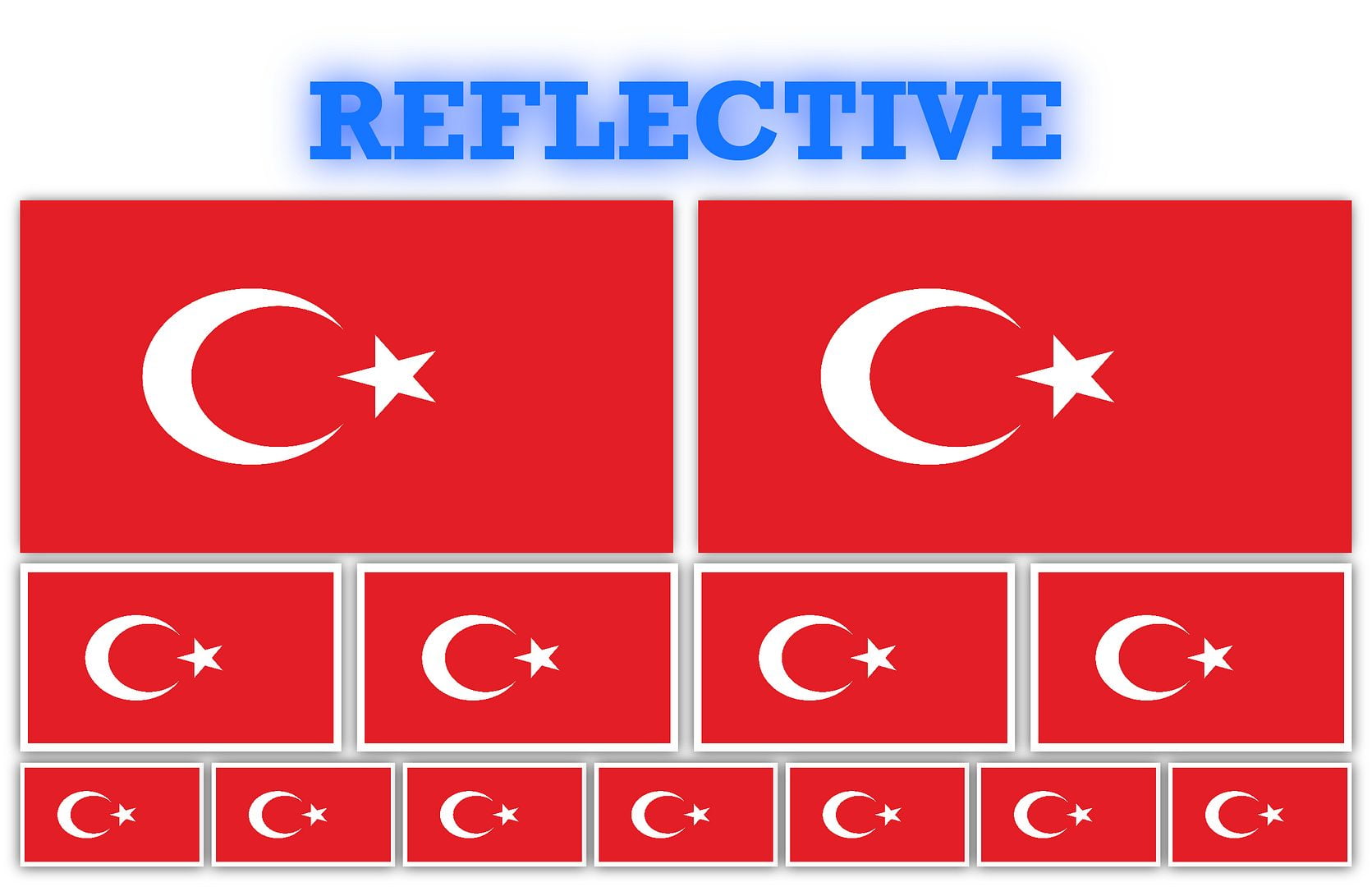 13 Pack Turkey Flags | (x2) 4x2 inch, (x4) 2x1 inch, (x7) 1x.5 inch ...