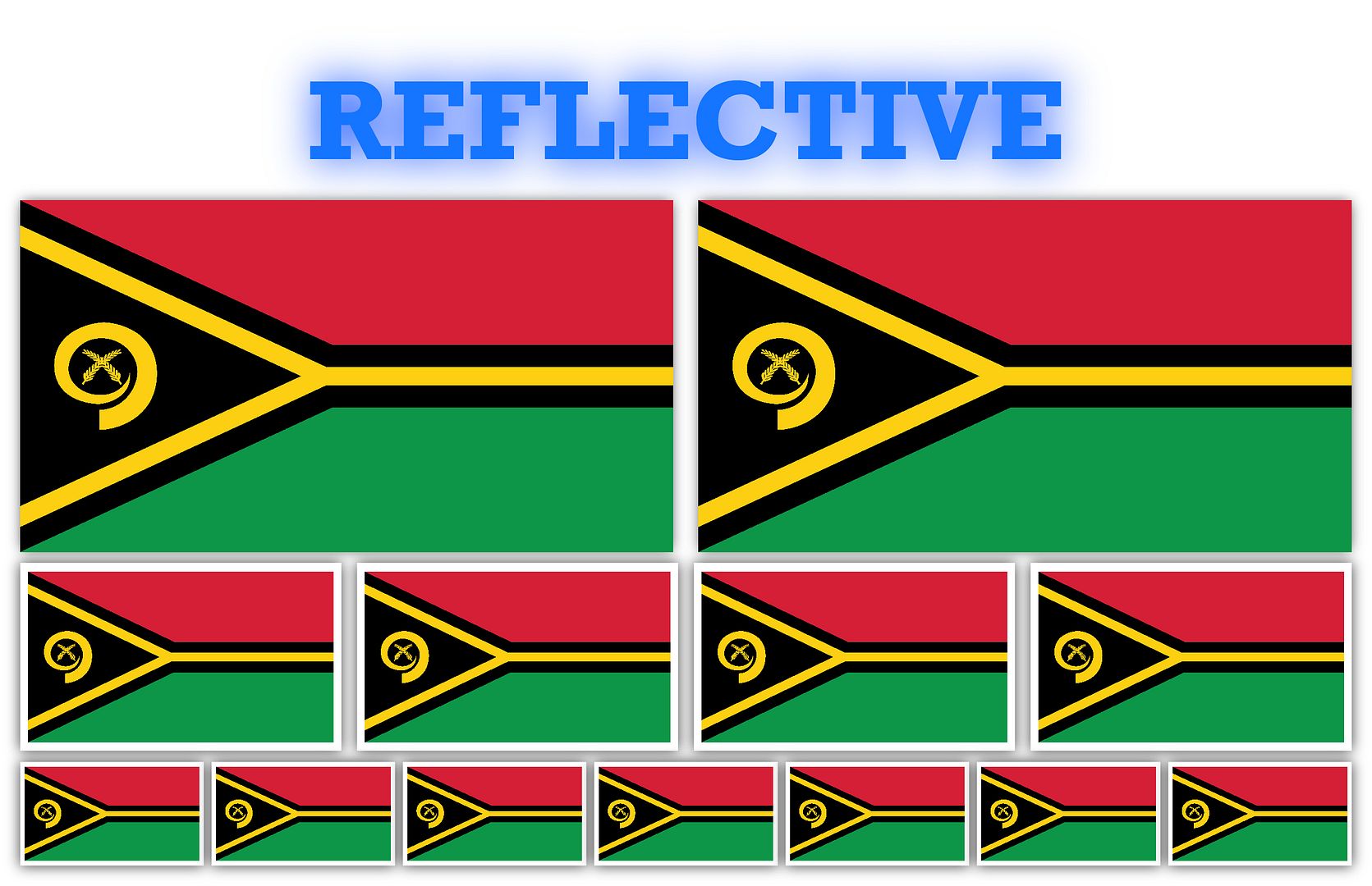 13 Pack Vanuatu Flags | (x2) 4x2 inch, (x4) 2x1 inch, (x7) 1x.5 inch ...