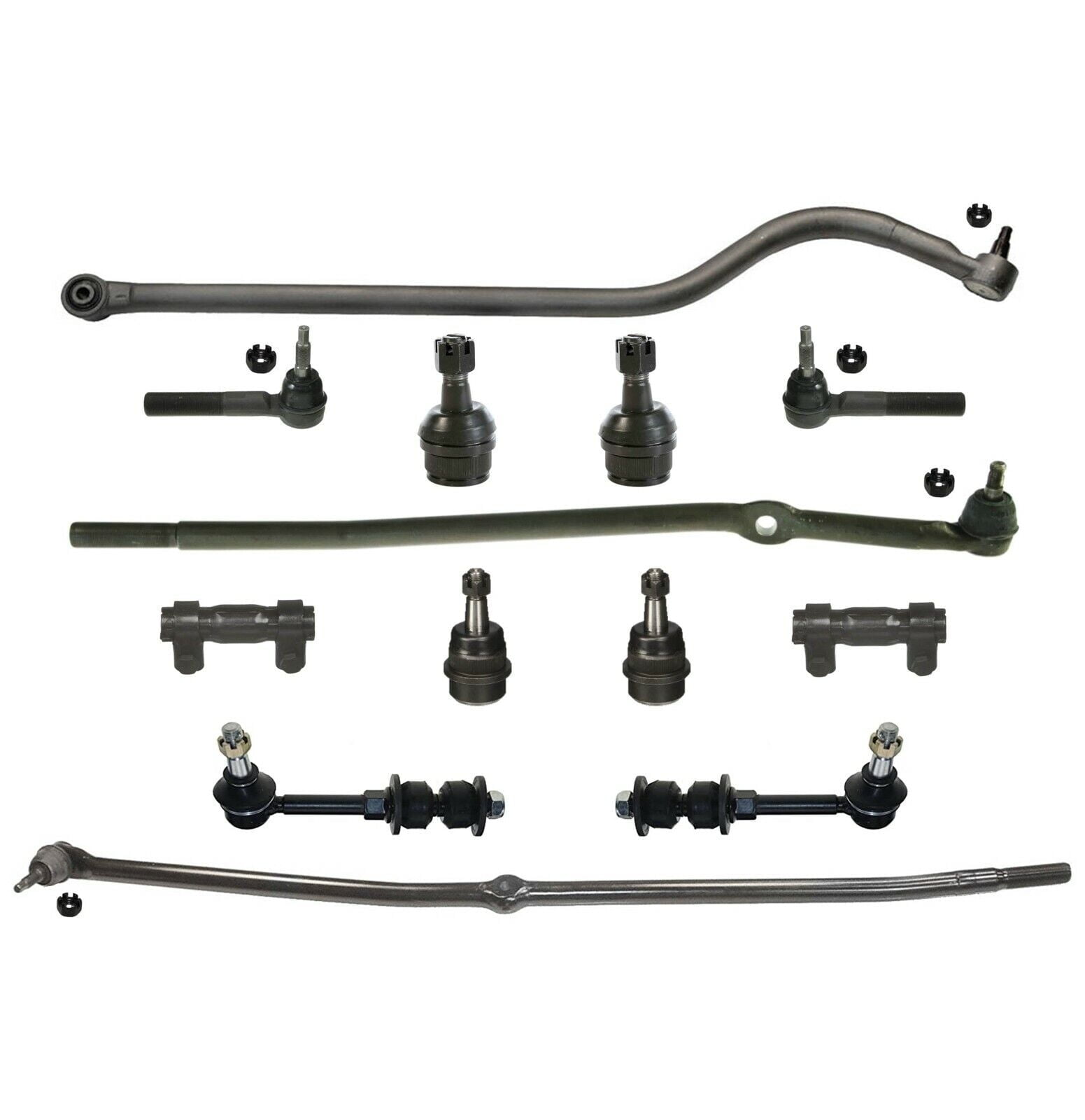 13 Pc Complete Suspension Kit Tie Rod Ends Adjusting Sleeves Upper ...