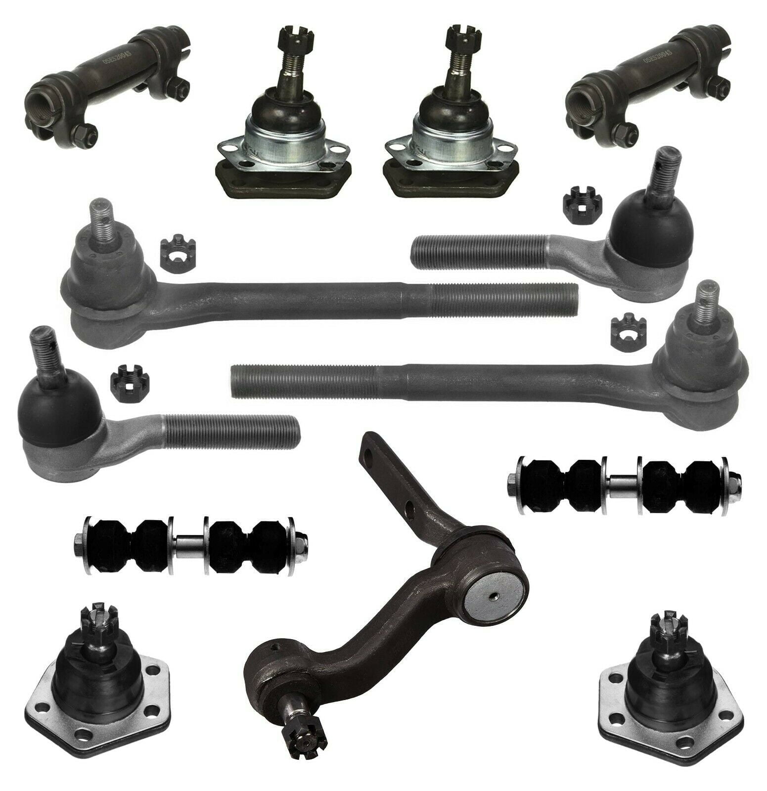 13 Pc Complete Suspension Kit Upper & Lower Ball Joints Tie Rod Ends ...