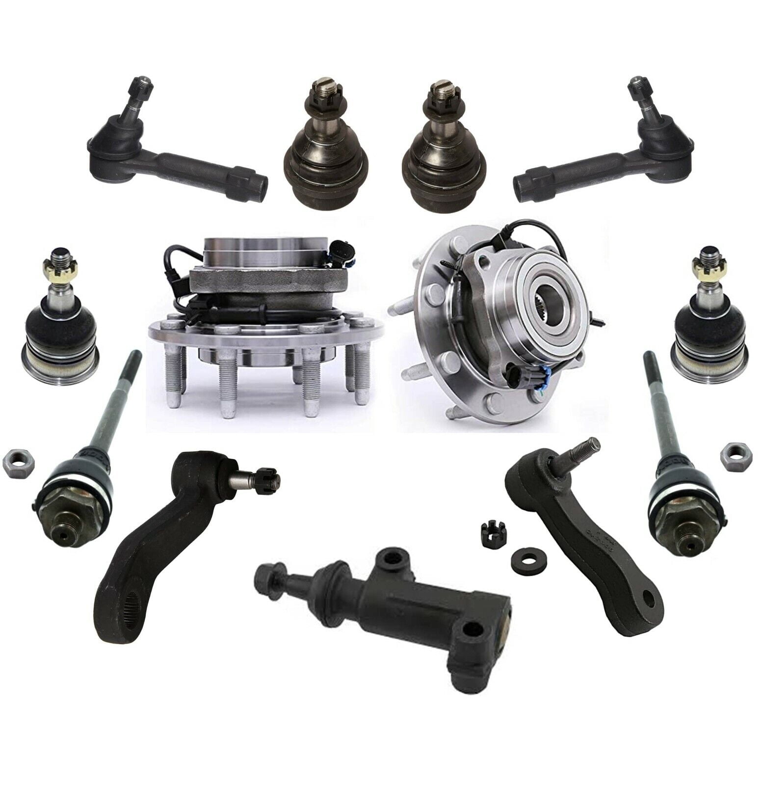13 Pc New Suspension Kit Wheel Hub Bearing Asseembly, Tie Rod Ends ...