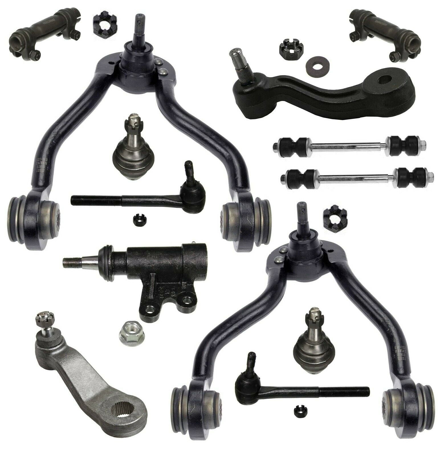 13 Pc Suspension Kit Upper Control Arms Lower Ball Joints 47.89MM Outer ...