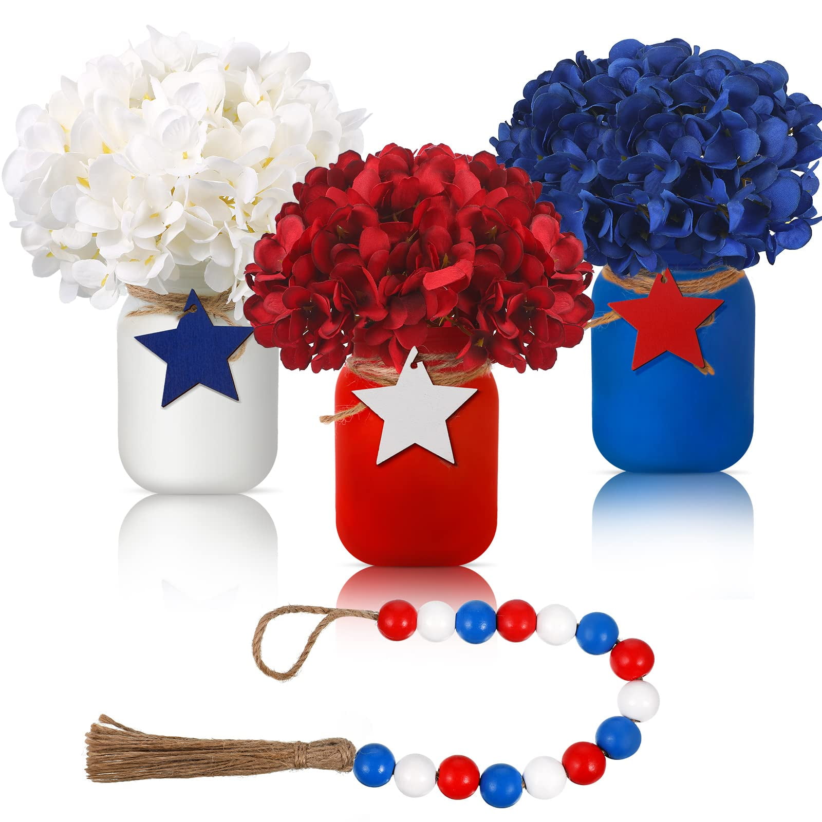 13 Pcs American Flag Mason Jars Labor Day Decor 4th of July Mason Jar ...