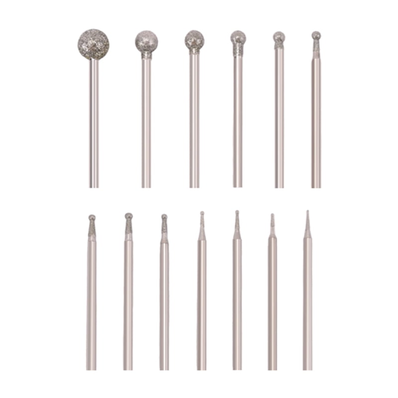 13 Pcs Ball Shape Burr Mounted Grinding Burs Stone Carving Set with 3/ ...