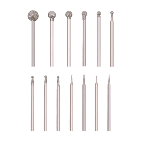 13 Pcs Ball Shape Burr Mounted Grinding Burs Stone Carving Set with 3/ ...