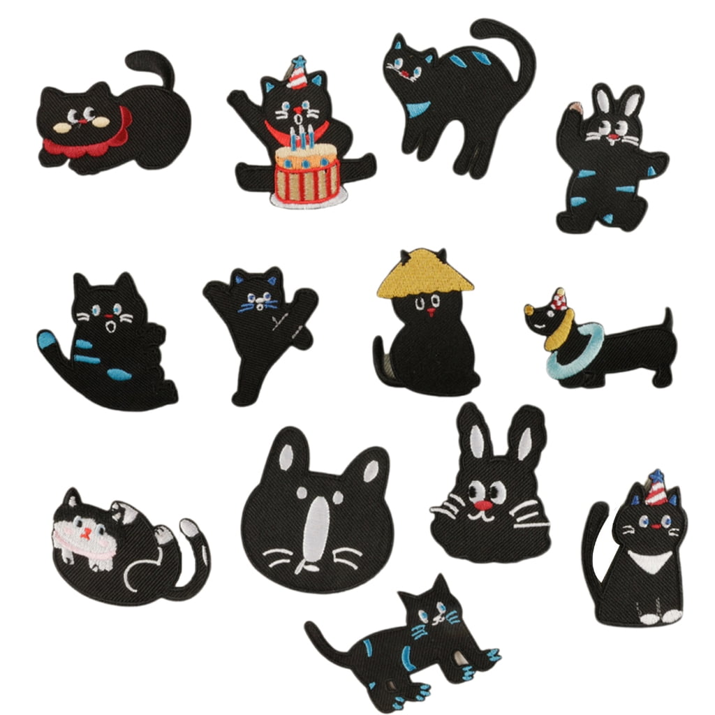13 Pcs Cartoon Cats Iron on Patches Repair Patches Kitten Sewing on ...