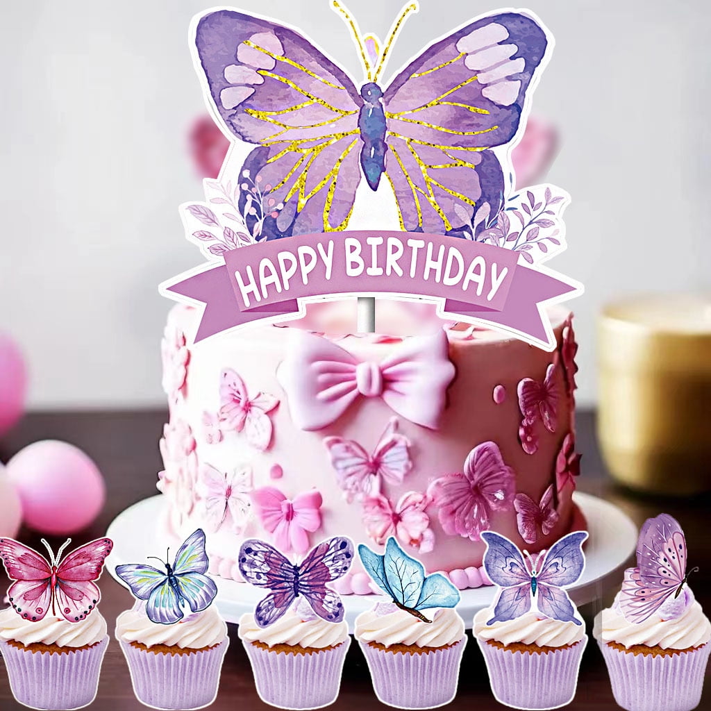 13 Pcs Edible Cake Decorations, Butterfly Cake Decorations, Butterfly ...