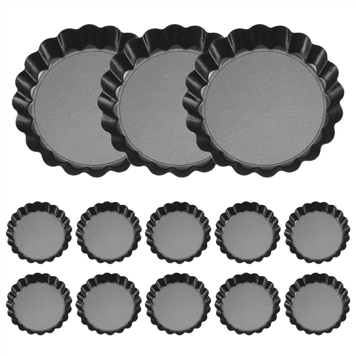 13 Pcs Egg Tart , 3inch Mini Tart Pans Removable Bottom, Cupcake Cake ...