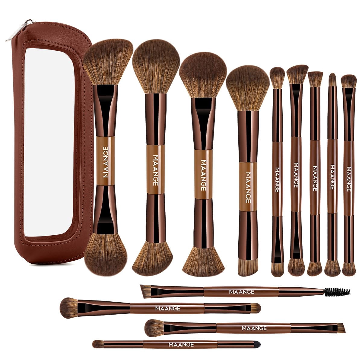 13 Pcs Foundation Makeup Brush Set With Bag, Make up Brushes, Double ...