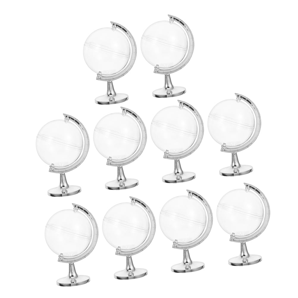 13 Pcs Globe Candy Box Dispenser Mini Globes Jars Boxes Silver ...