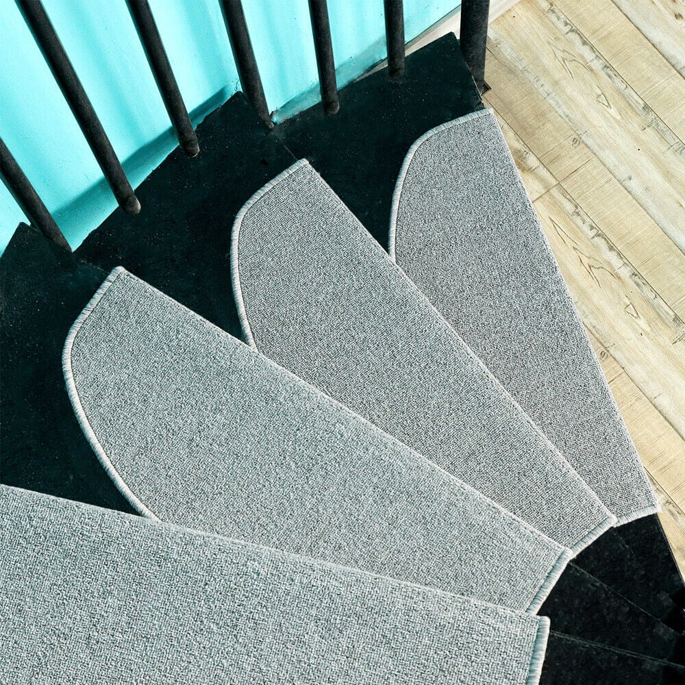 13 Pcs Gray Stair Treads Bullnose Stair Tread Non Skid Mat 26in*8.5in ...