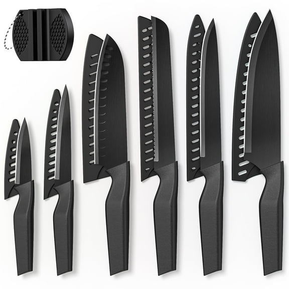 Knife Set, 12 Pcs Color-Coded Kitchen Knives Set, 6 Color Anti-Rust ...