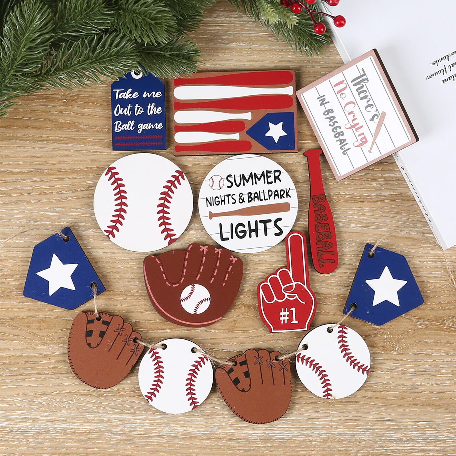 13 Pcs Memorial Day Tiered Tray Decor Set Rustic Patriotic Independence ...