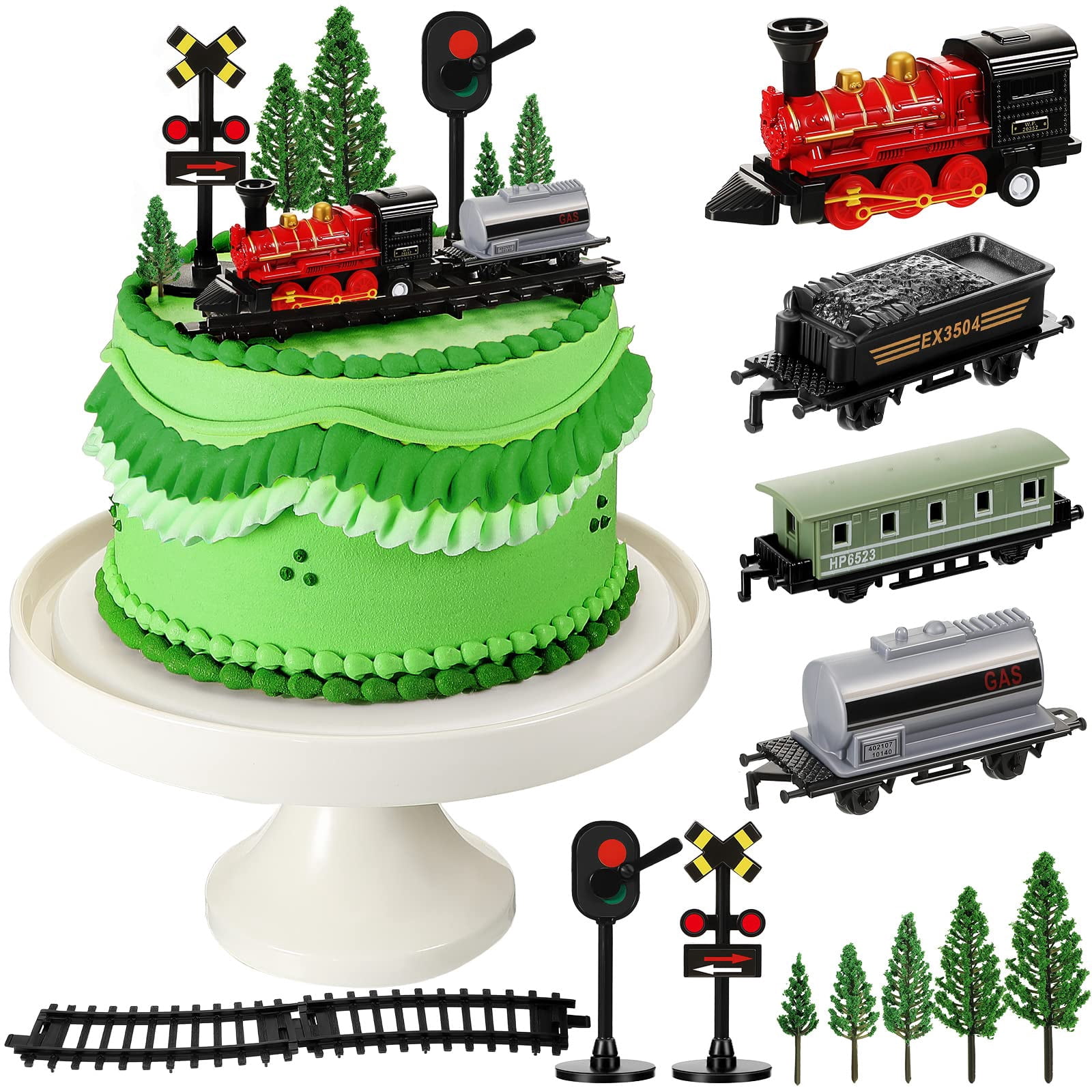 13 Pcs Train Toppers Cute BSL1 Train Party Decorations Retro Train ...